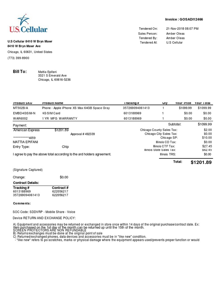 Mattia's Invoice 2 | PDF | Mobile Telecommunications User Equipment ...