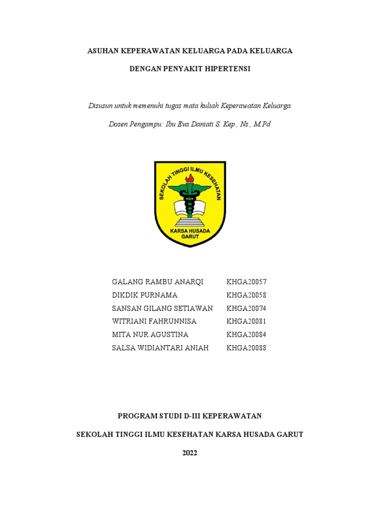 Asuhan Keperawatan Keluarga Pada Keluarga Dengan Penyakit Hipertensi Fix | PDF