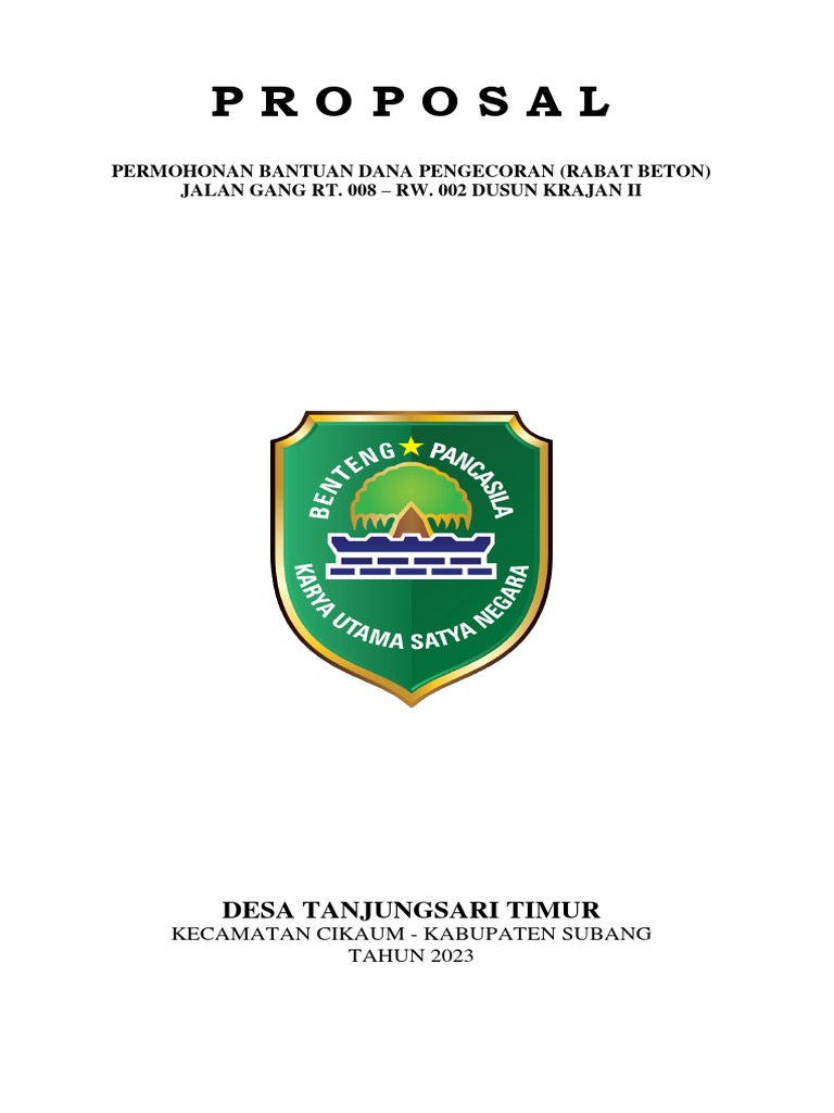 PROPOSAL II Dusun Krajan I RT 008 RW 002 | PDF