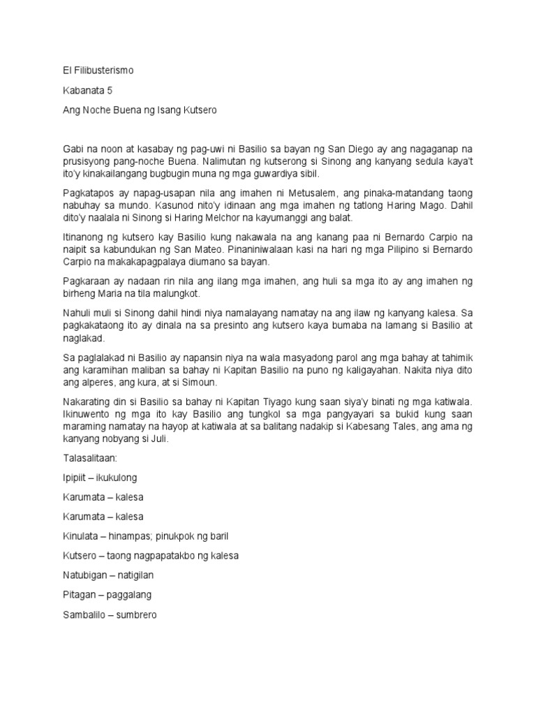 Kabanata 5 (El Filibusterismo) | PDF