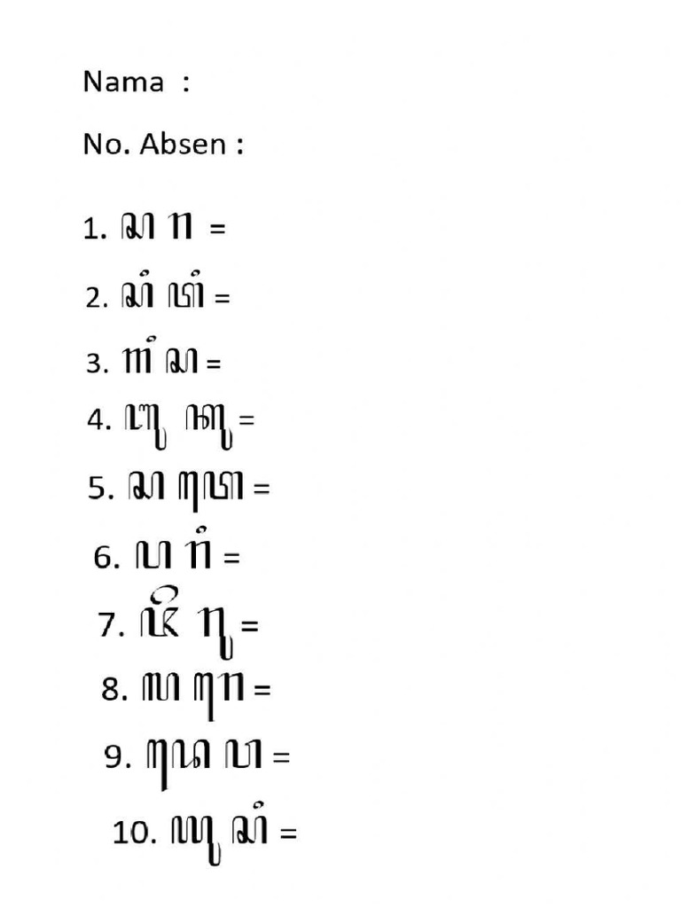 Worksheet Bader Hanacaraka | PDF