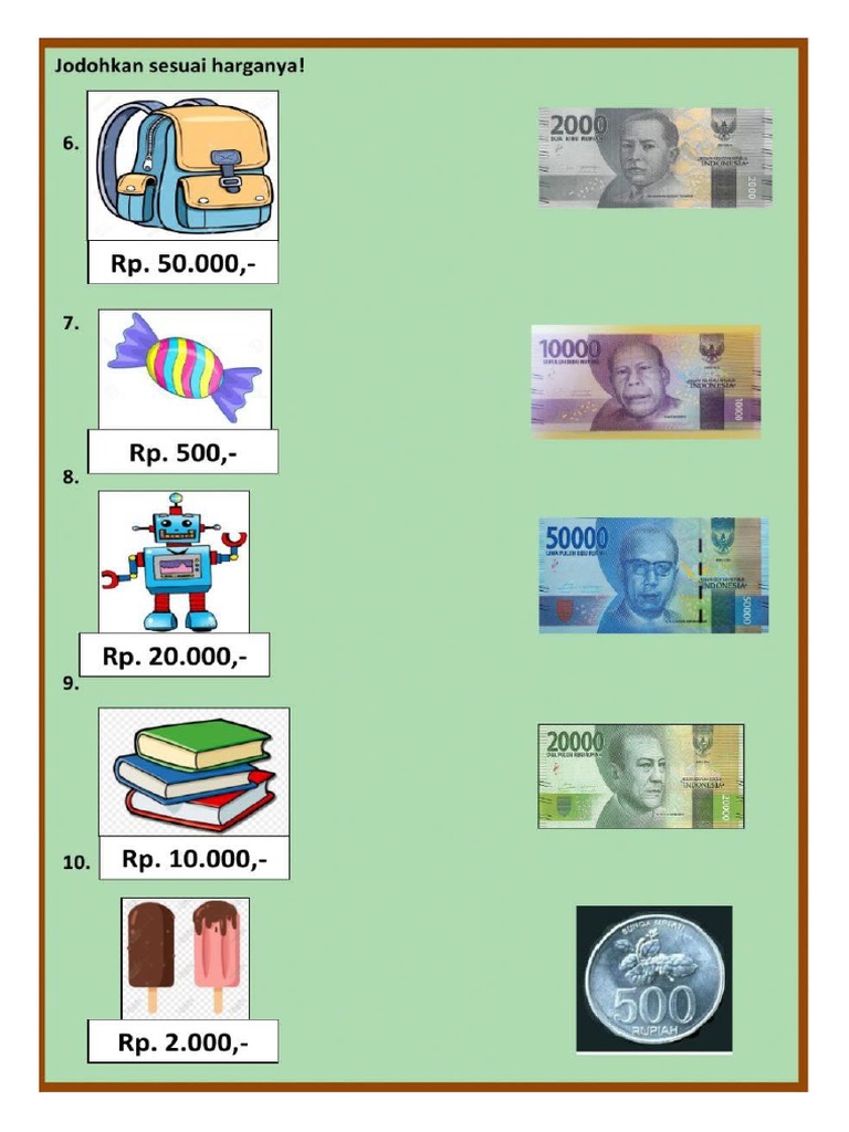 Worksheet Matematika Nilai Mata Uang | PDF