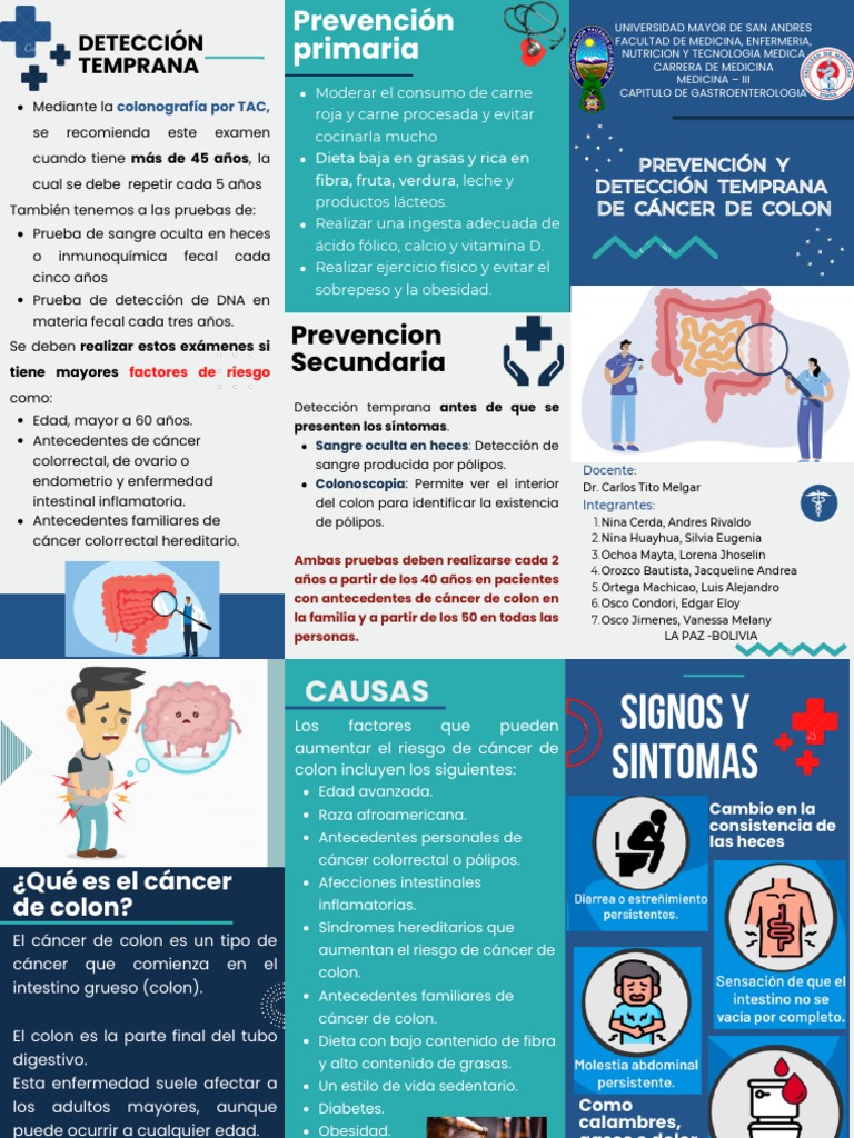 Triptico Cancer de Colon | PDF | Cáncer colonrectal | Cáncer
