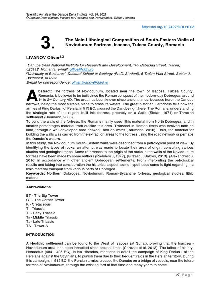 Livanov O., 2021, The Main Lithological Composition of South-Eastern ...