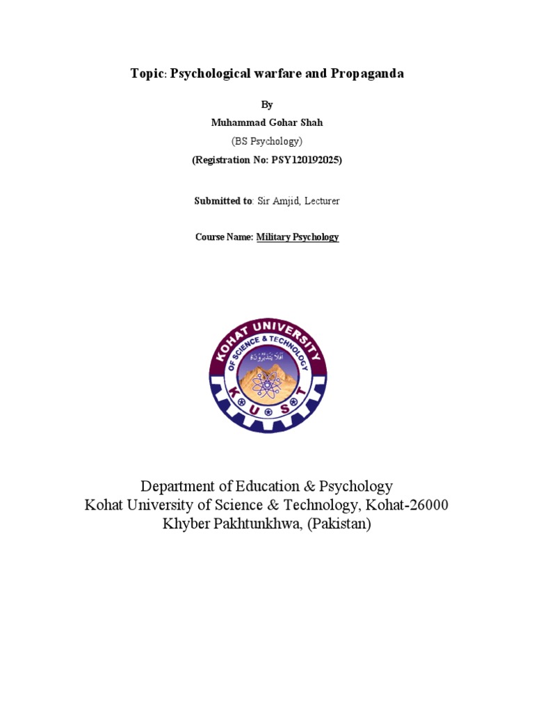 Psychological Warfare and Propagand1 | PDF | Propaganda | Guerrilla Warfare