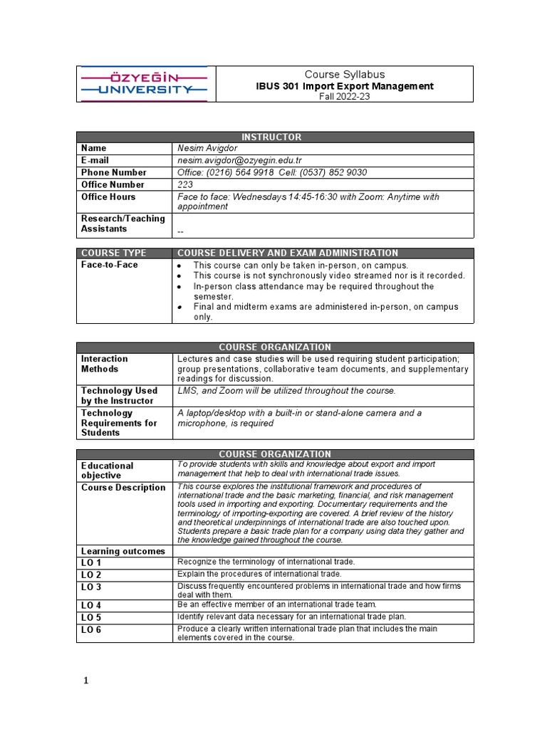 Ibus 301 Fall 2022 Syllabus Pdf Academic Dishonesty