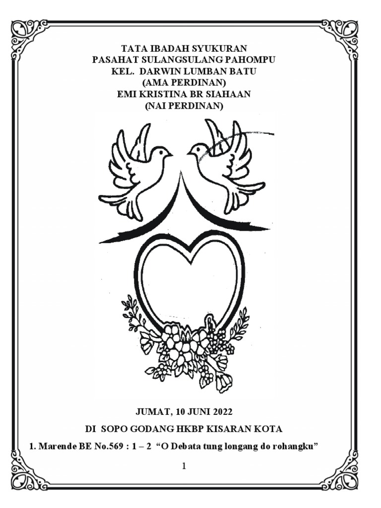 Acara Sulang Sulang Pahompu Darwin Lumban Batu | PDF