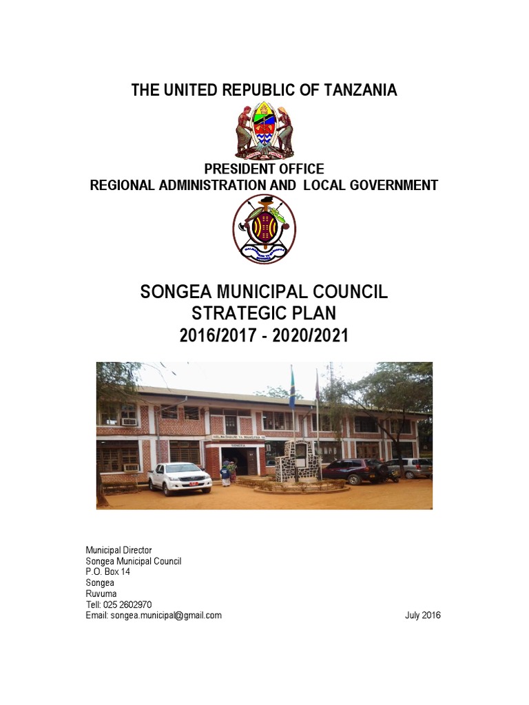 SONGEA MC Strategic Plan-2016-2017 To 2020-2021 | PDF | Agriculture ...