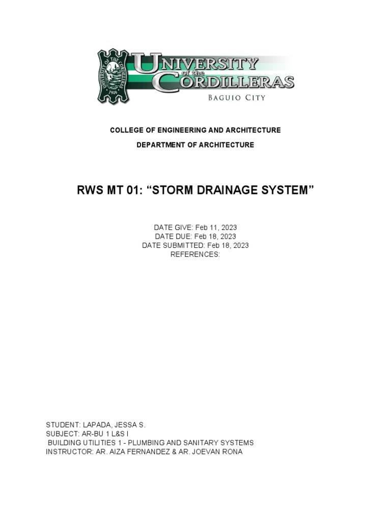 Storm Drainage System | PDF | Storm Drain | Plumbing
