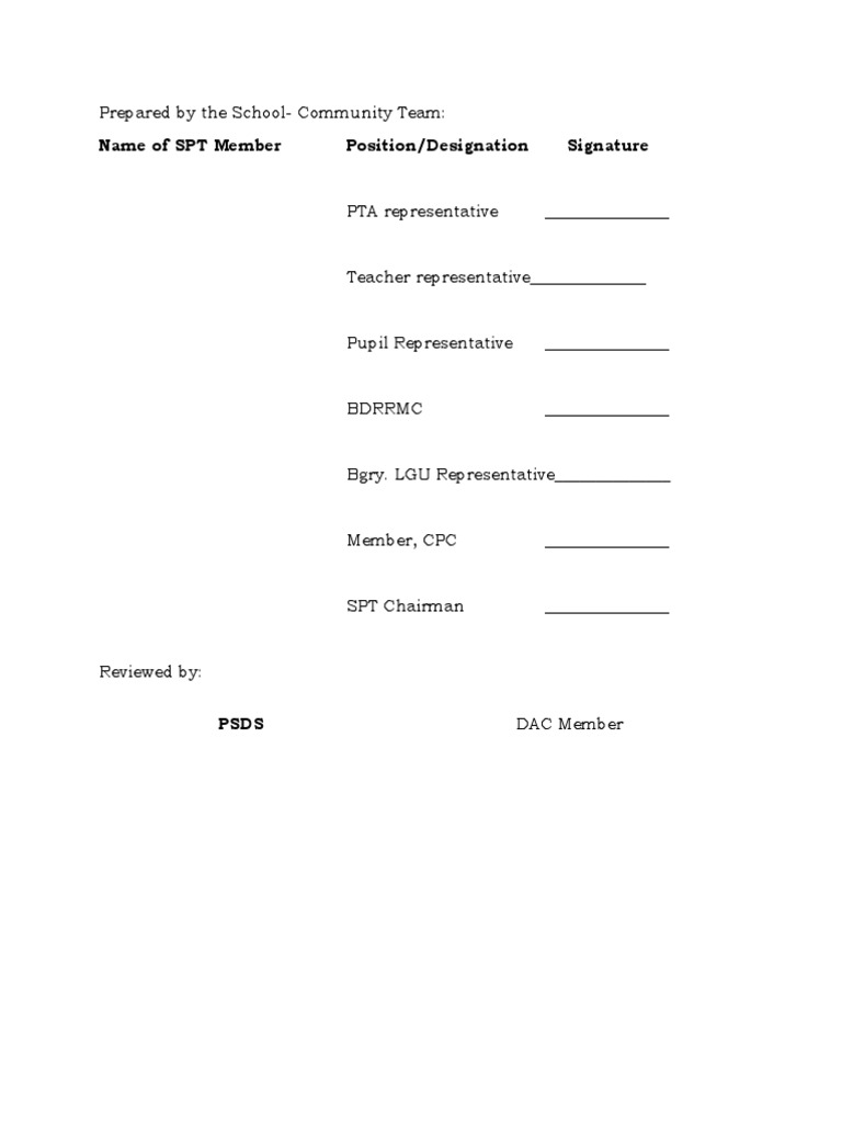 Name of SPT Member Position/Designation Signature | PDF