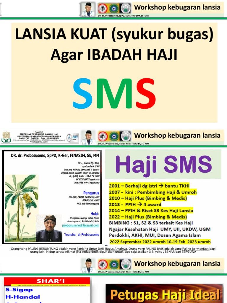 Kebugaran Lansia Agar Haji SMS Pergemi Probo Maret April 2023 | PDF