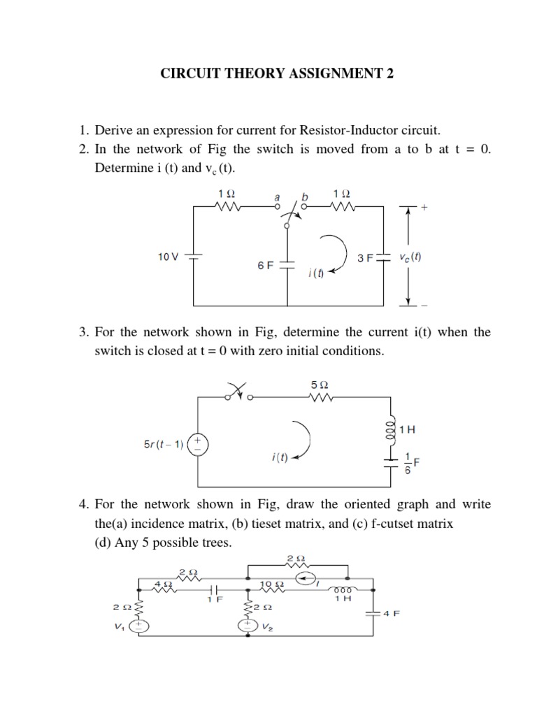 CIRCUIT THEORY ASSIGNMENT 2 SOLUTIONS | PDF