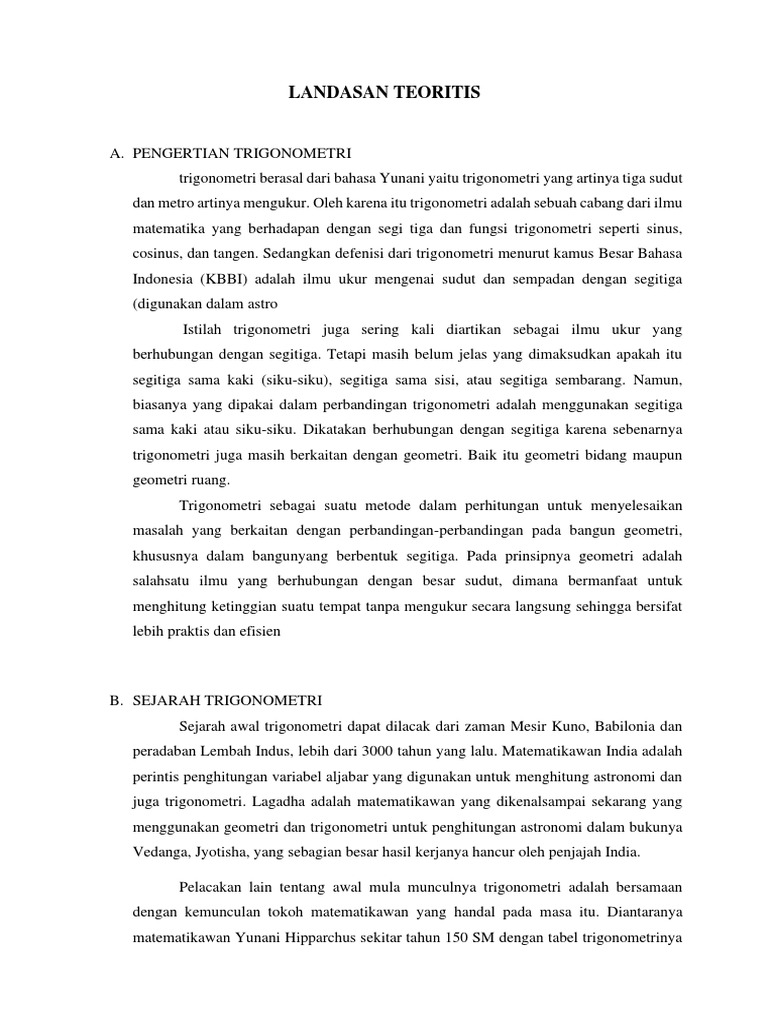 LANDASAN TEORITIS Trigonometri | PDF