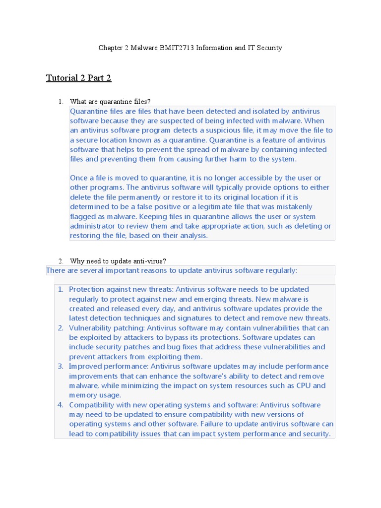 IT Tutorial 2 Part 2 | PDF | Antivirus Software | Malware
