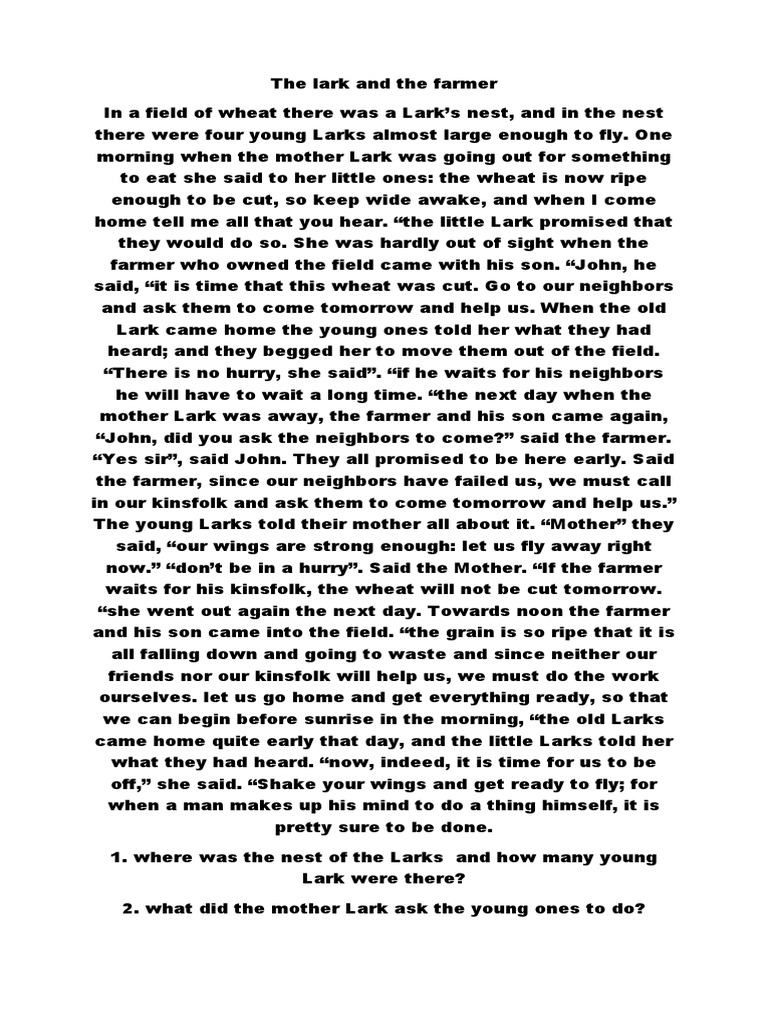 The Lark and The Farmer | PDF