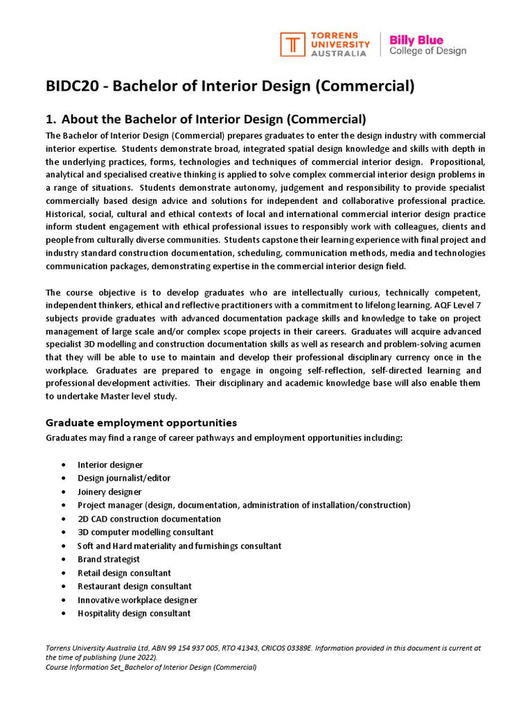Bidc20 Course Information Set 2021 | PDF | Design | Cognitive Science