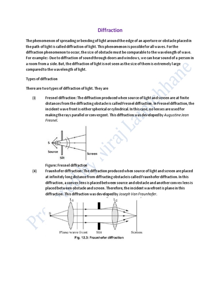Diffraction Pdf Angular Resolution Diffraction
