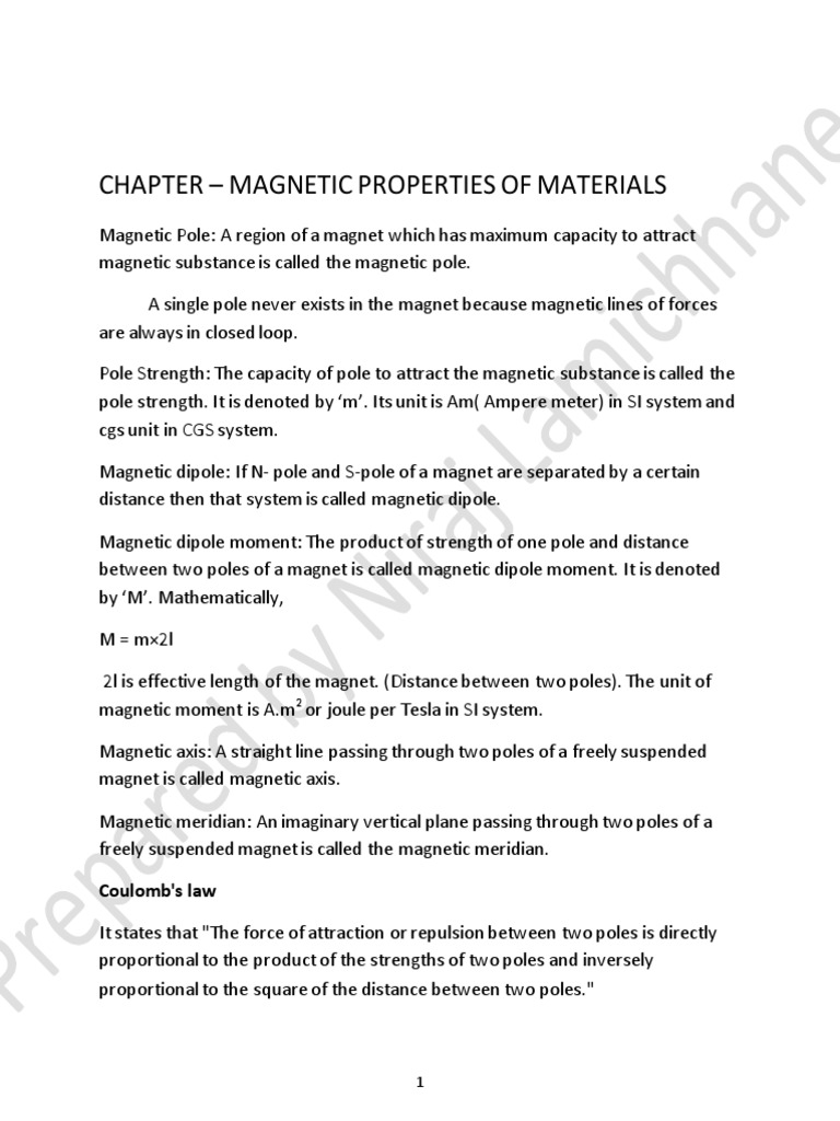 Magnetic Properties of Materials Explained | PDF | Magnetic Field ...