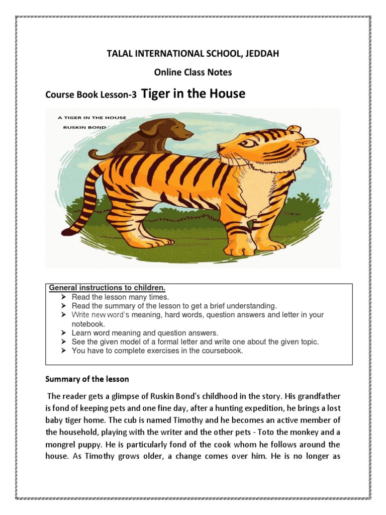 CB Lesson 3 Tiger in The House | PDF