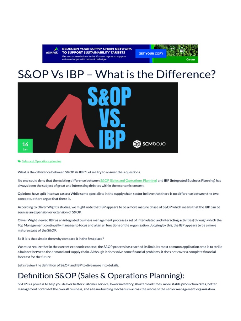 What Is The Difference Between S&OP Vs IBP | PDF | Business | Economies