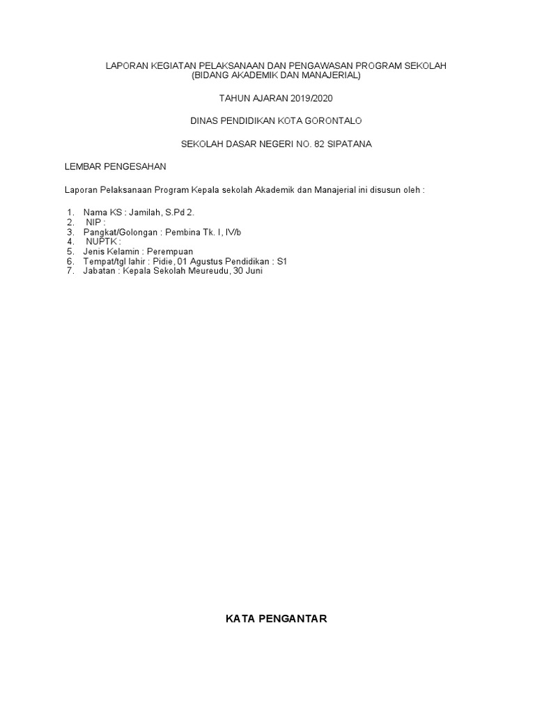 Laporan Program Sekolah SDN 82 | PDF