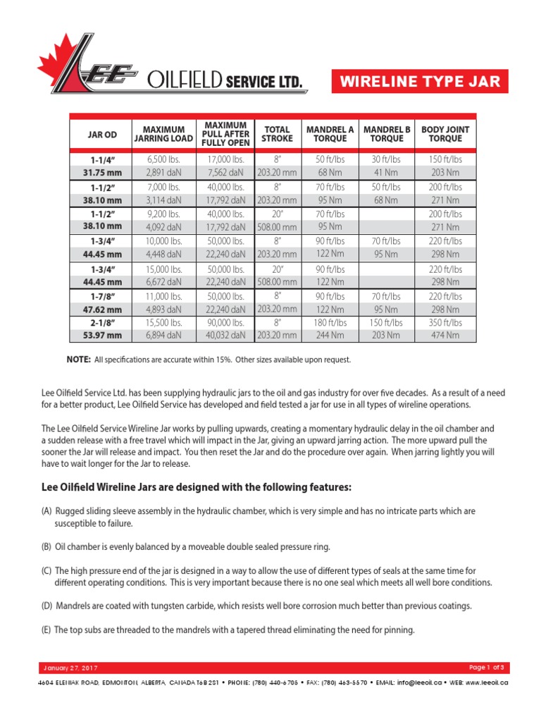 Wireline Jars for Oilfield Pros | PDF | Valve | Mechanical Engineering