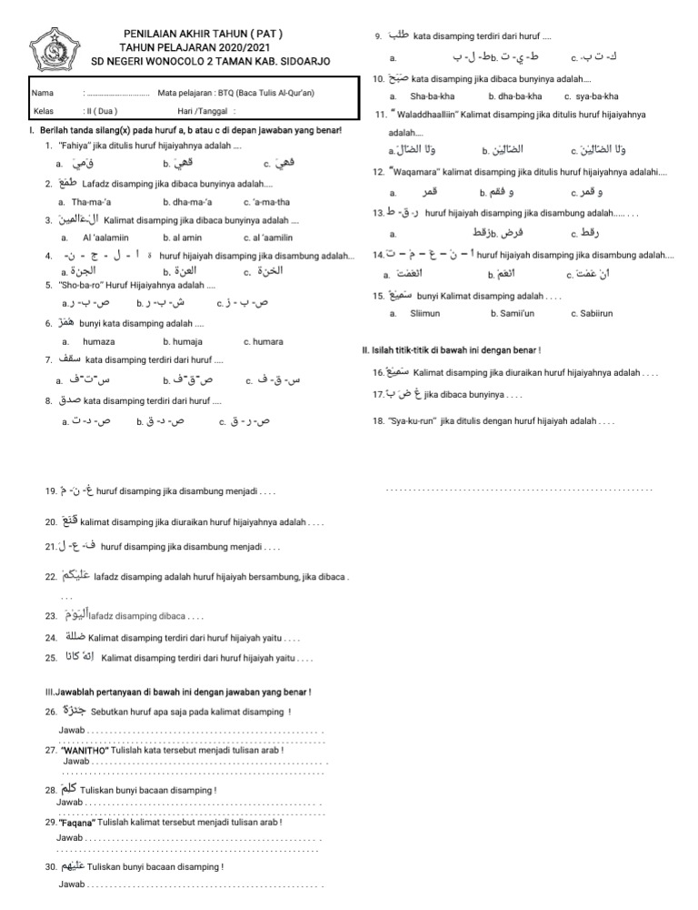 BTQ KELAS 2 Pak Sugi | PDF
