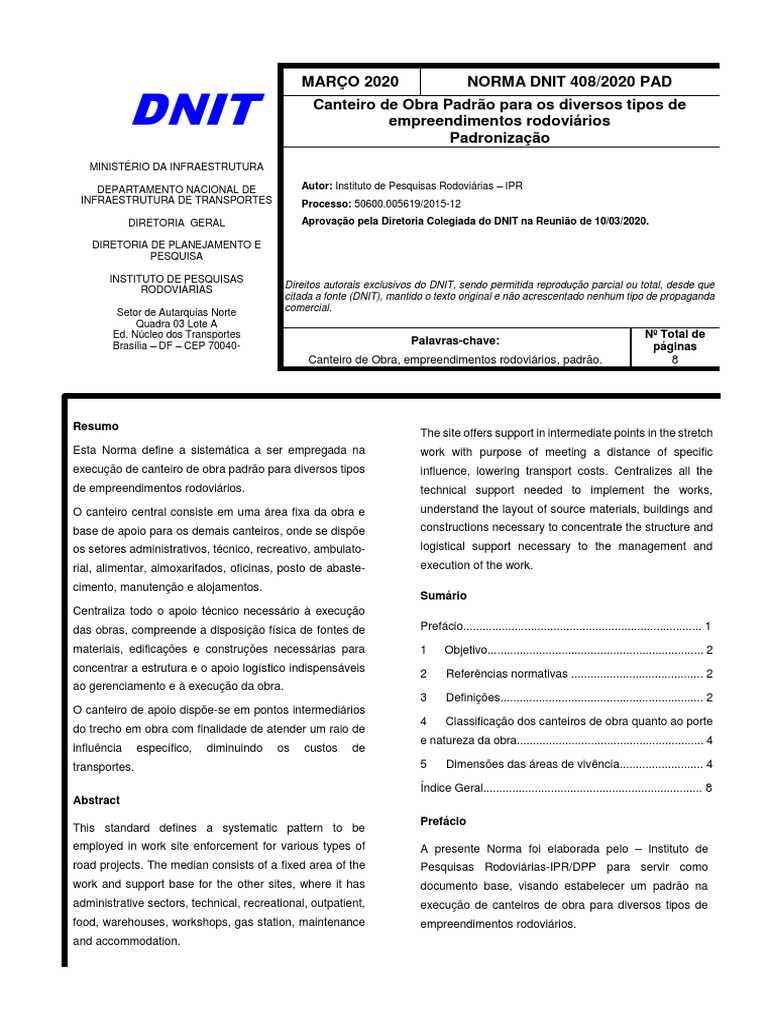 Dnit 408 2020 Pad-2 | PDF | Negócios