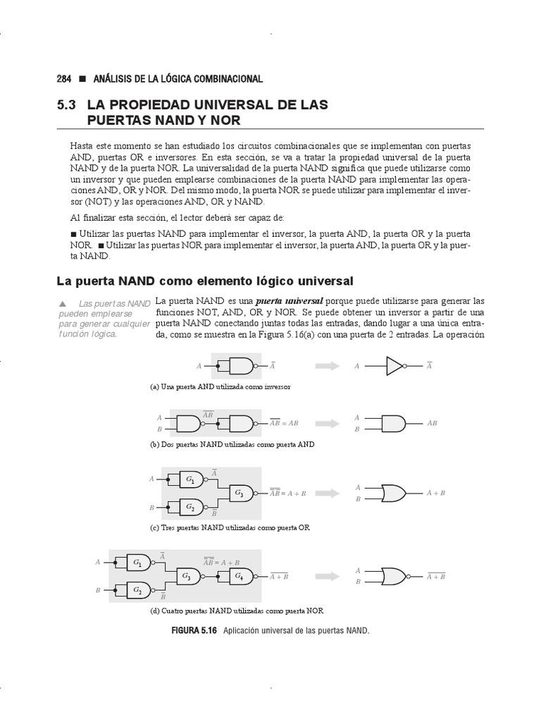 Puertas NAND y NOR: Lógica Universal | PDF | Puerta lógica | Matemáticas De La Computación
