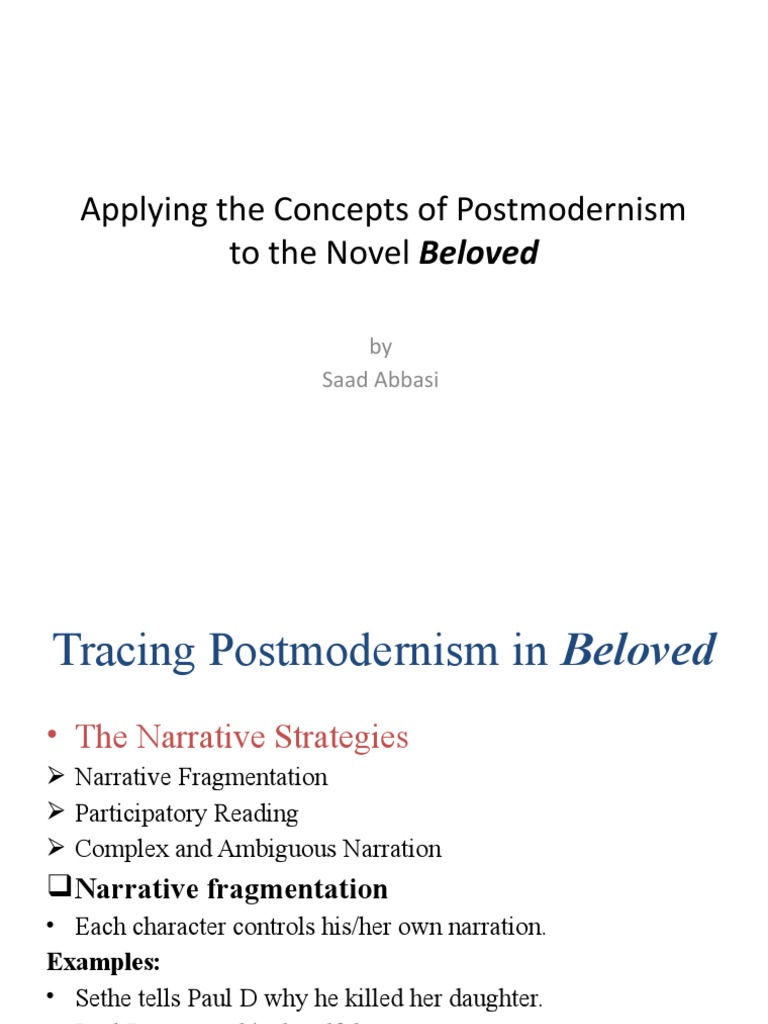 Applying Postmodern Concepts to Toni Morrison's Beloved | PDF