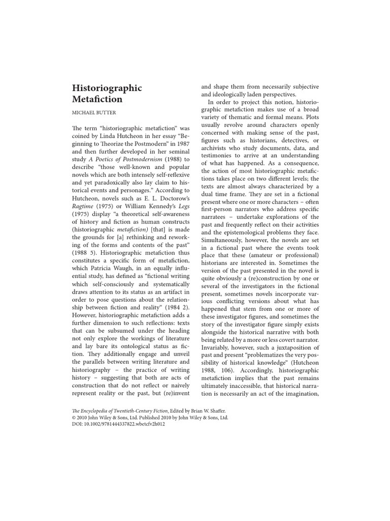 Historiographic Metafiction 介绍 | Download Free PDF | Postmodernism
