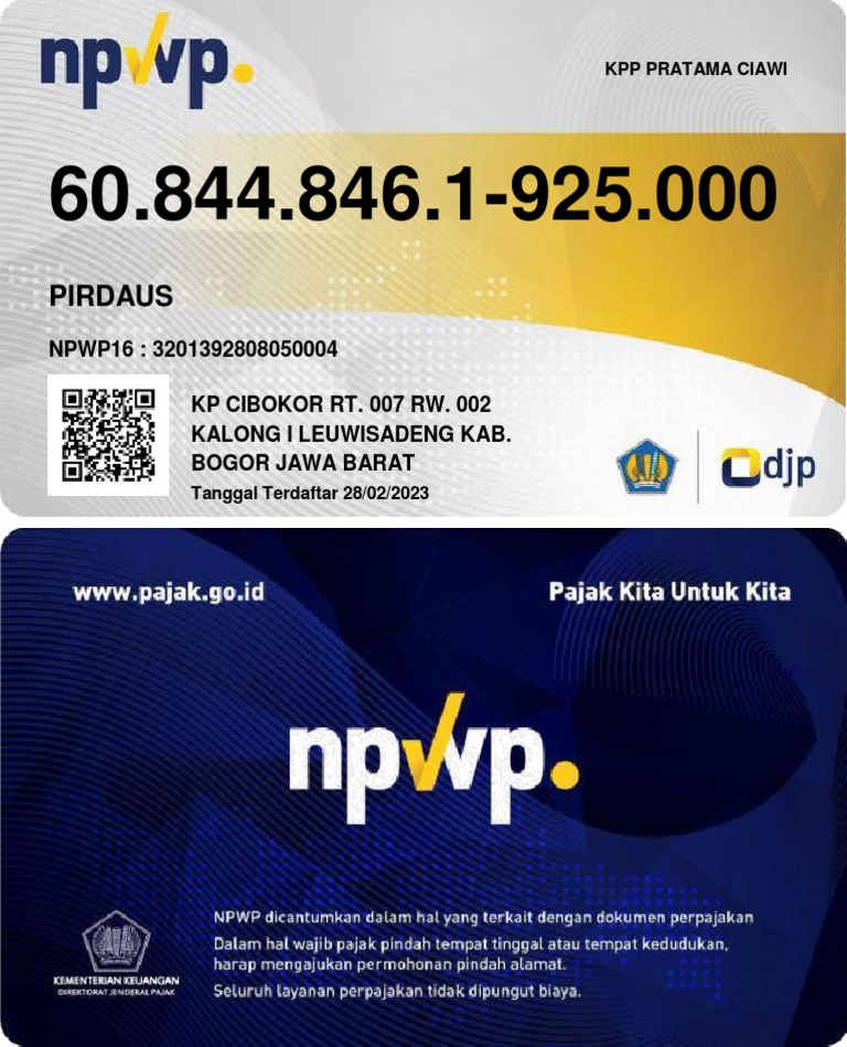 KPP Pratama Ciawi: Data NPWP dan Alamat | PDF