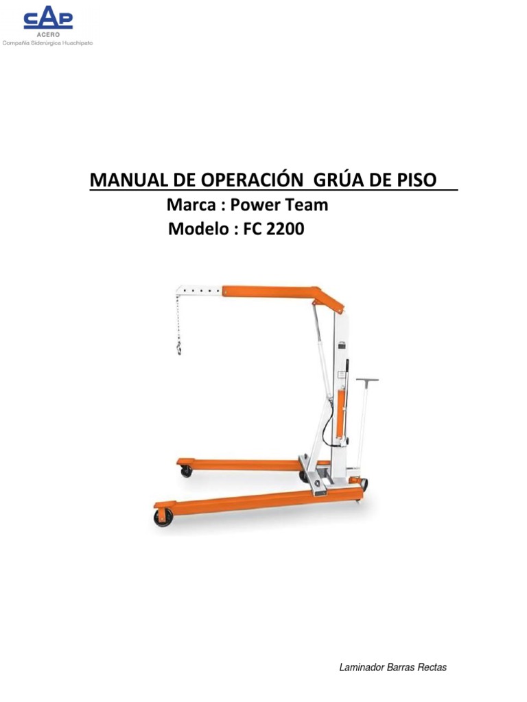 Manual de Operación FC 2200 | PDF | Rodamiento (Mecánico) | Grúa (máquina)