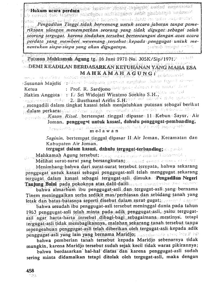 Putusan MA 16.305 - K - SIP - 1971 | PDF
