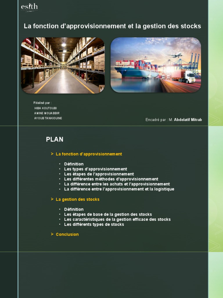 La Fonction D'approvisionnement Et La Gestion Des Stocks | PDF | Inventaire | Logistique