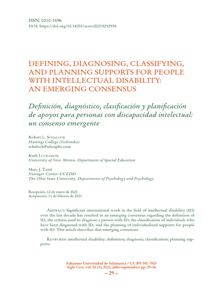 Defining Intellectual Disability Consensus | PDF | Intellectual ...