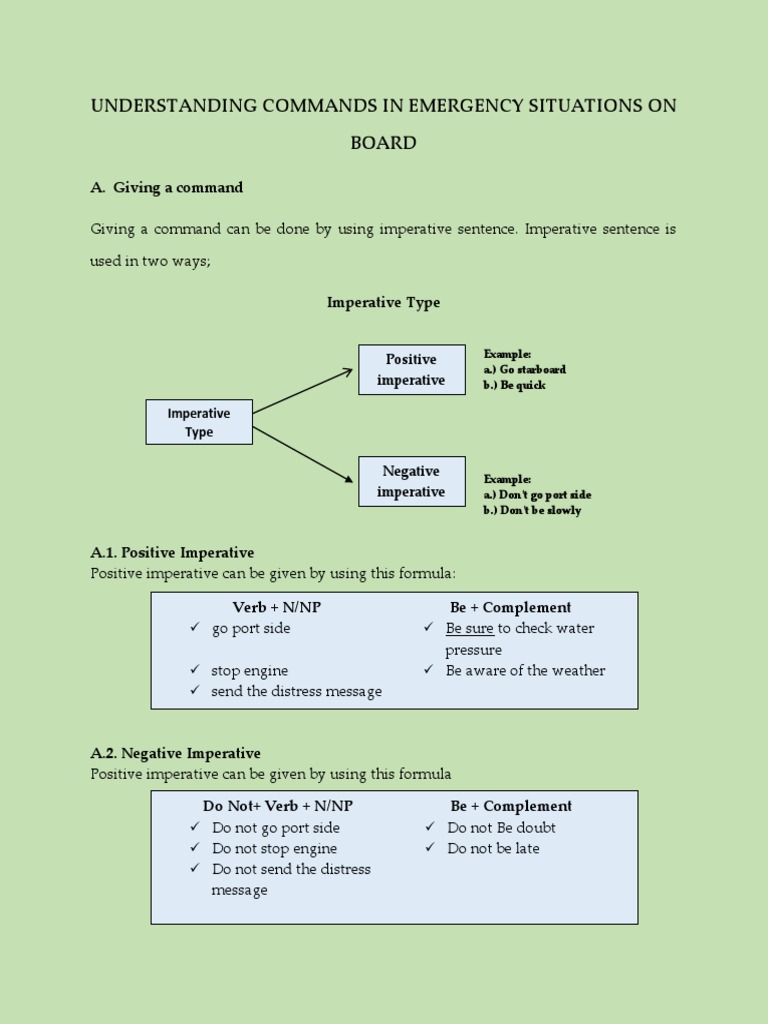 Understanding Commands in Emergency Situations On Board | PDF ...