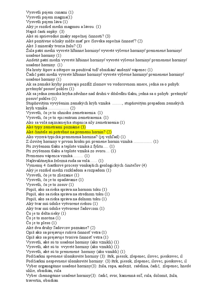 Bio 9 Podklad Na Horniny | PDF