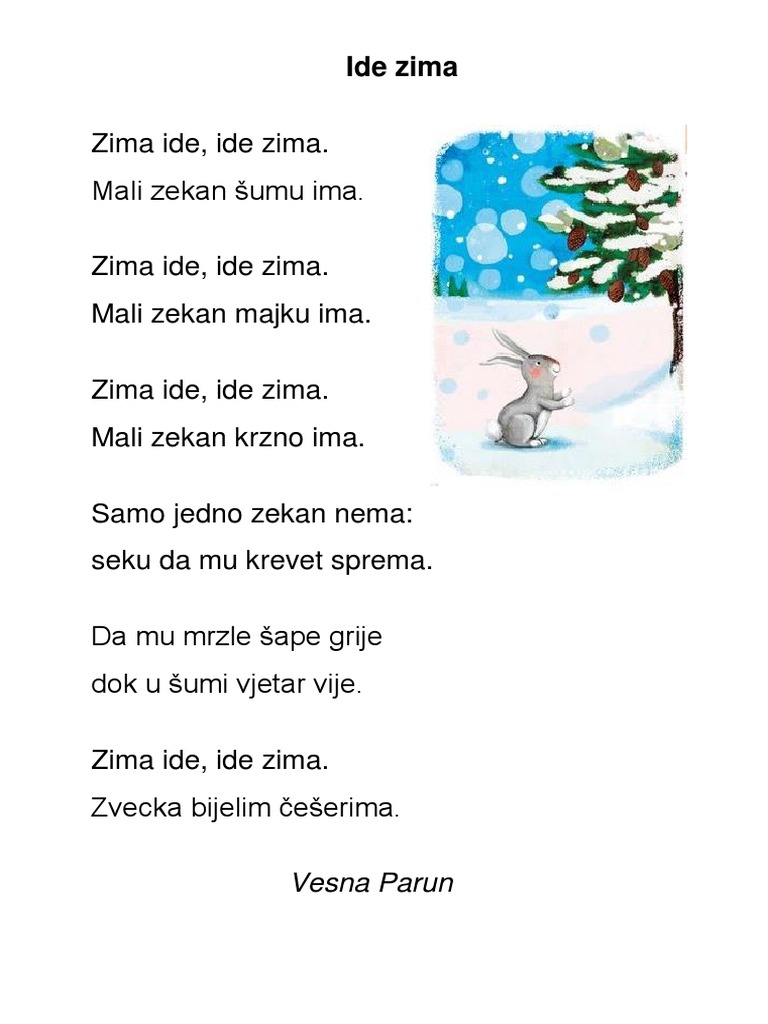 Zima Ide: Pjesma za Djecu | PDF