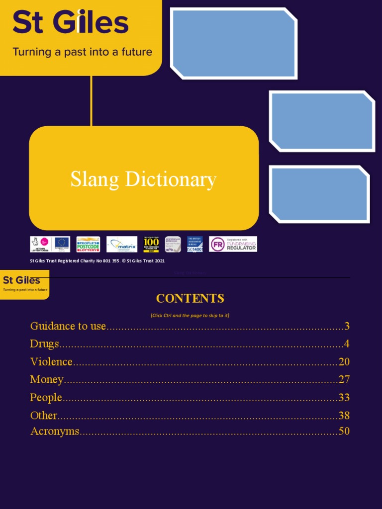 Slang Dictionary ST Giles SOS | PDF