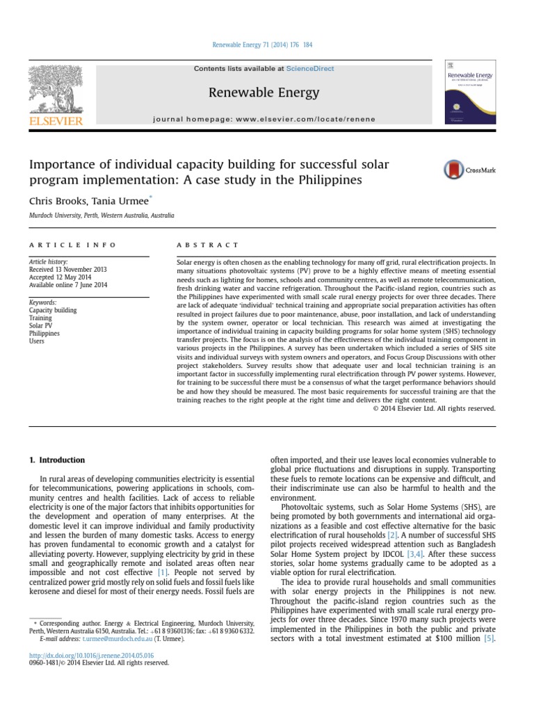 Importance of Individual Capacity Building For Successful Solar Program ...