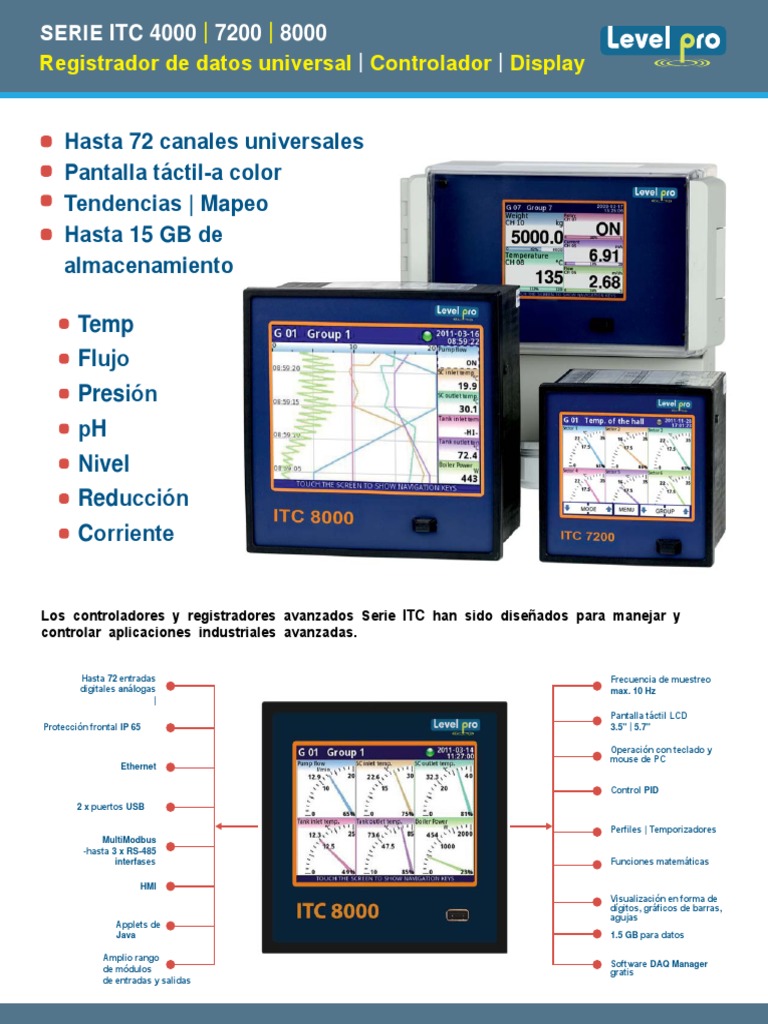 Spanish Itc 4000 - 7200 - 8000 Controllers Data Recorders | PDF | USB | Ciencias de la Computación