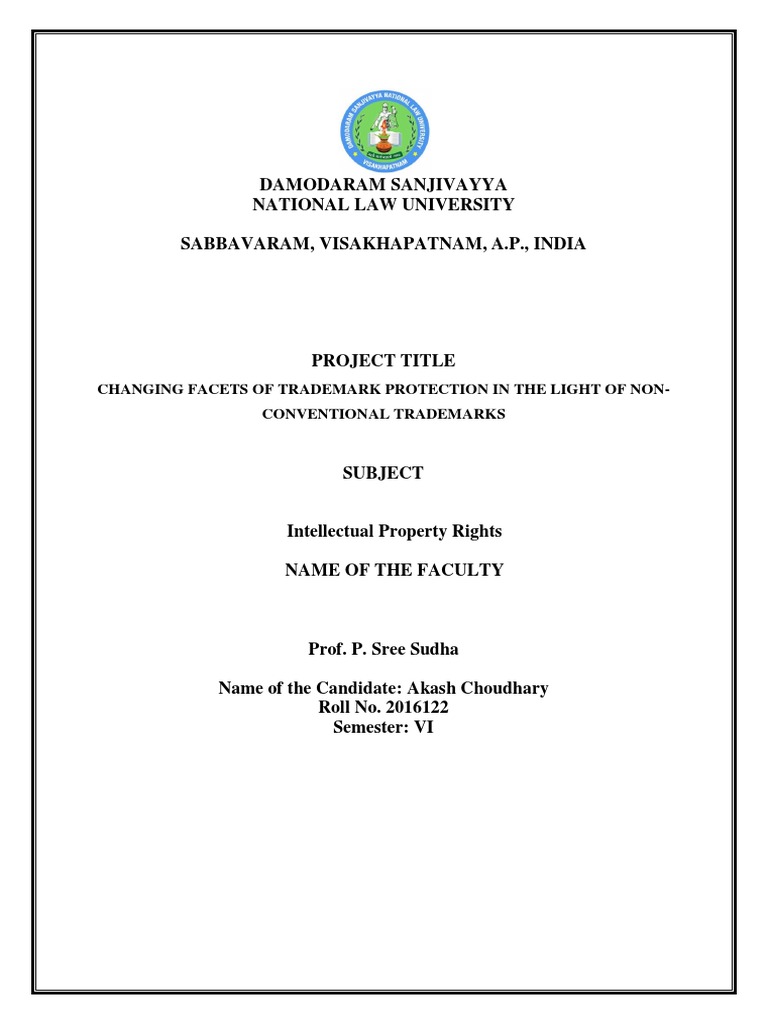 IPR - Project - Sem V | PDF | Trademark | Trademark Distinctiveness