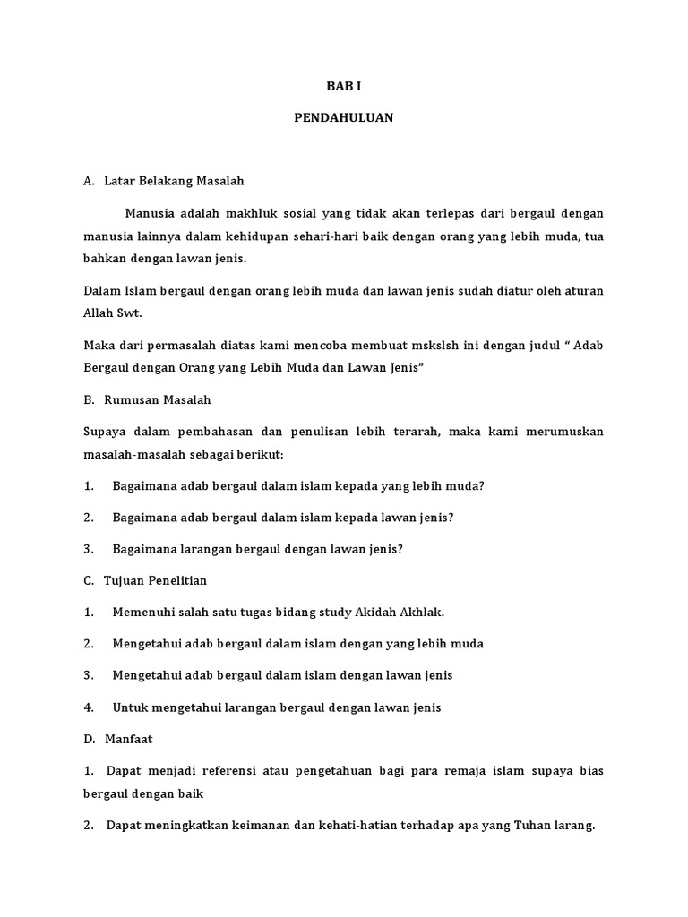 Makalah Adab Pergaulan Remaja | PDF