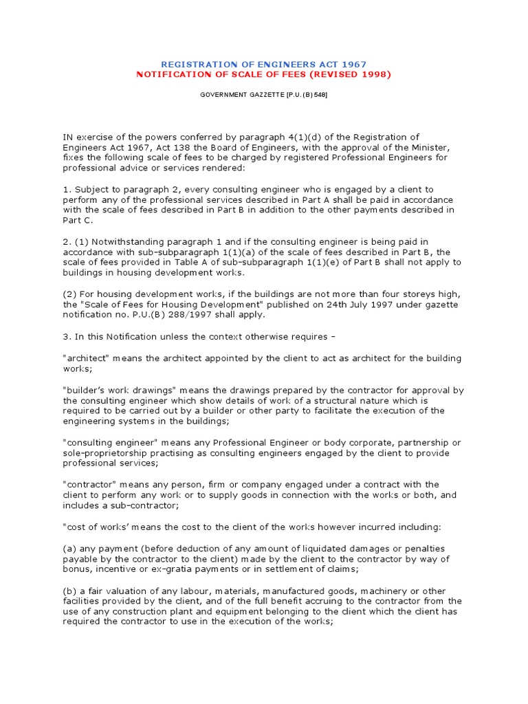 Registration of Engineers Act 1967 | PDF | Consultant | Architect