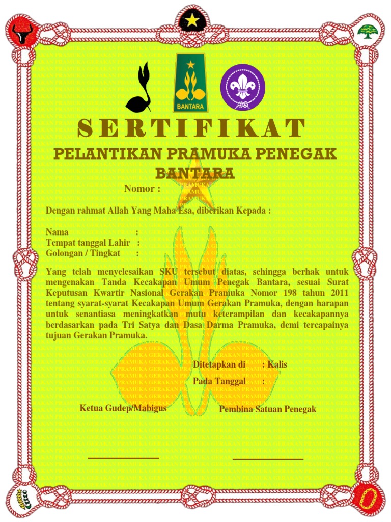 @ Sertifikat Bantara Model 2 | PDF