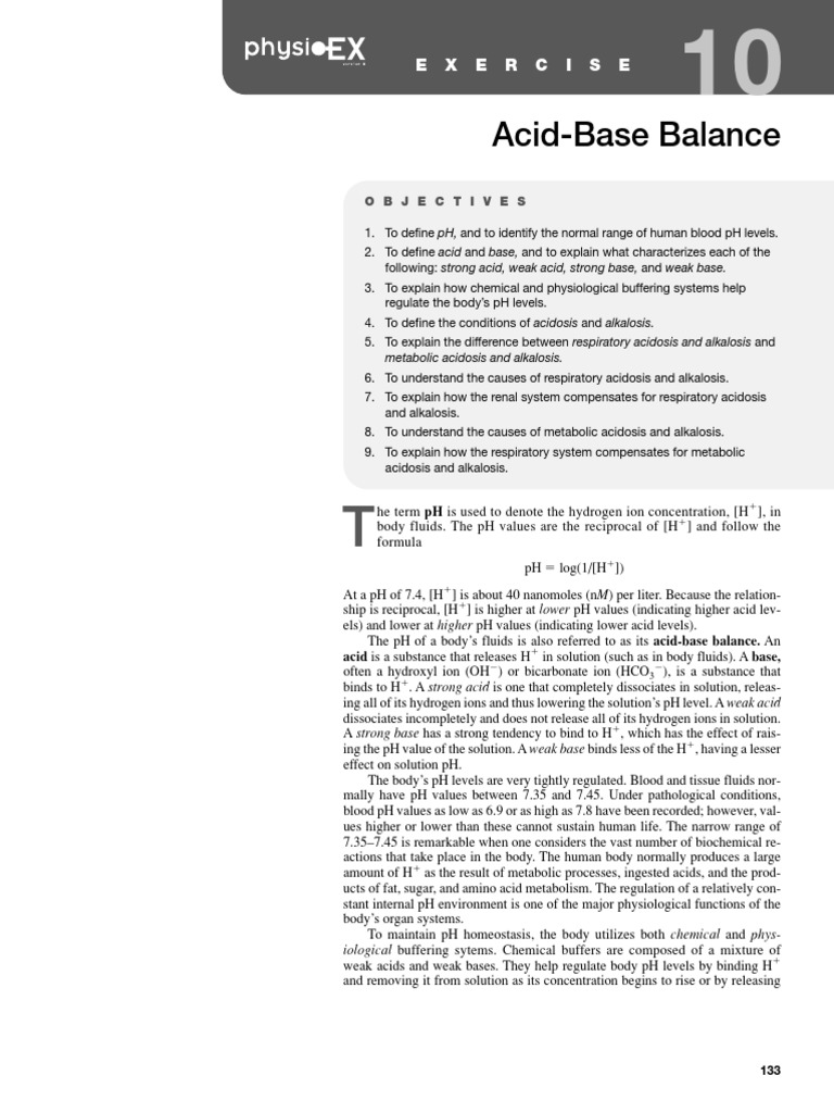 Acid Base Balance Worksheet | PDF | Buffer Solution | Chemistry