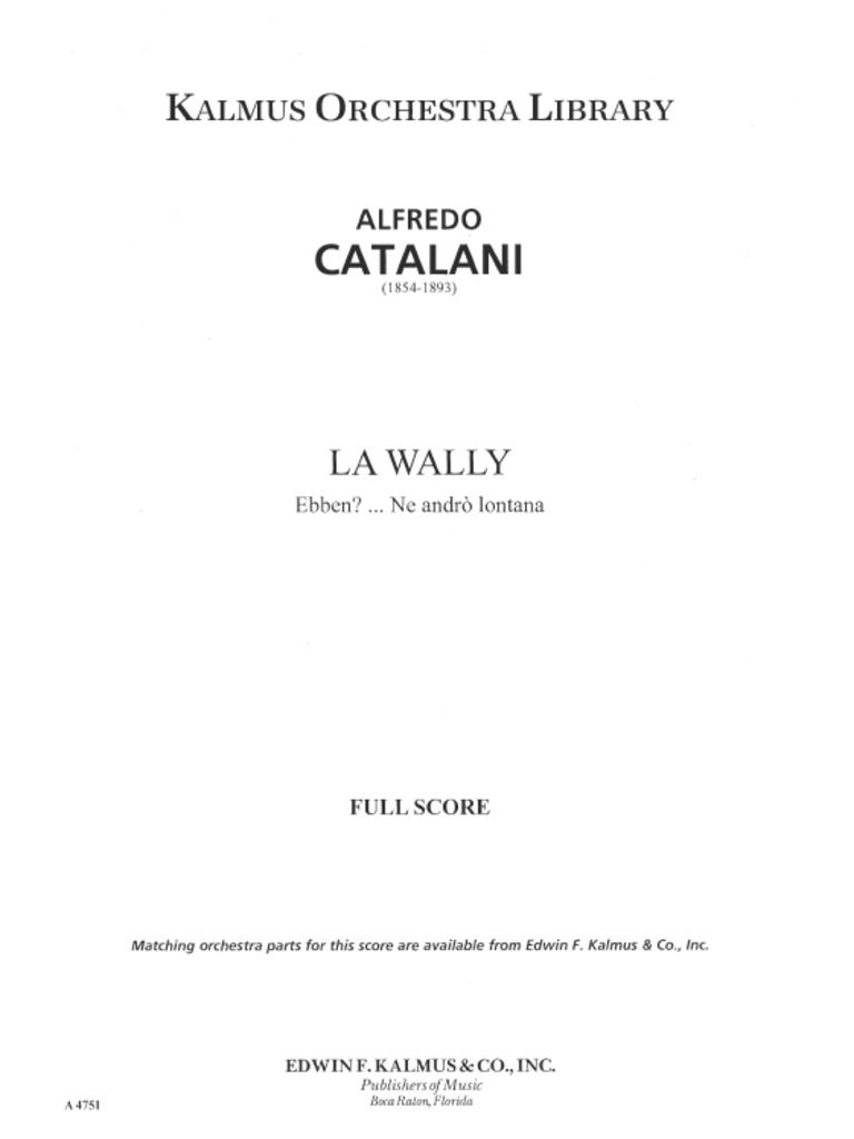 09 Catalani - La Wally Ebben SCORE-Edited | PDF