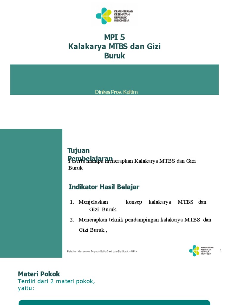 Nur Asiyah - MPI 5 Kalakarya MTBS Dan Gizi Buruk | PDF