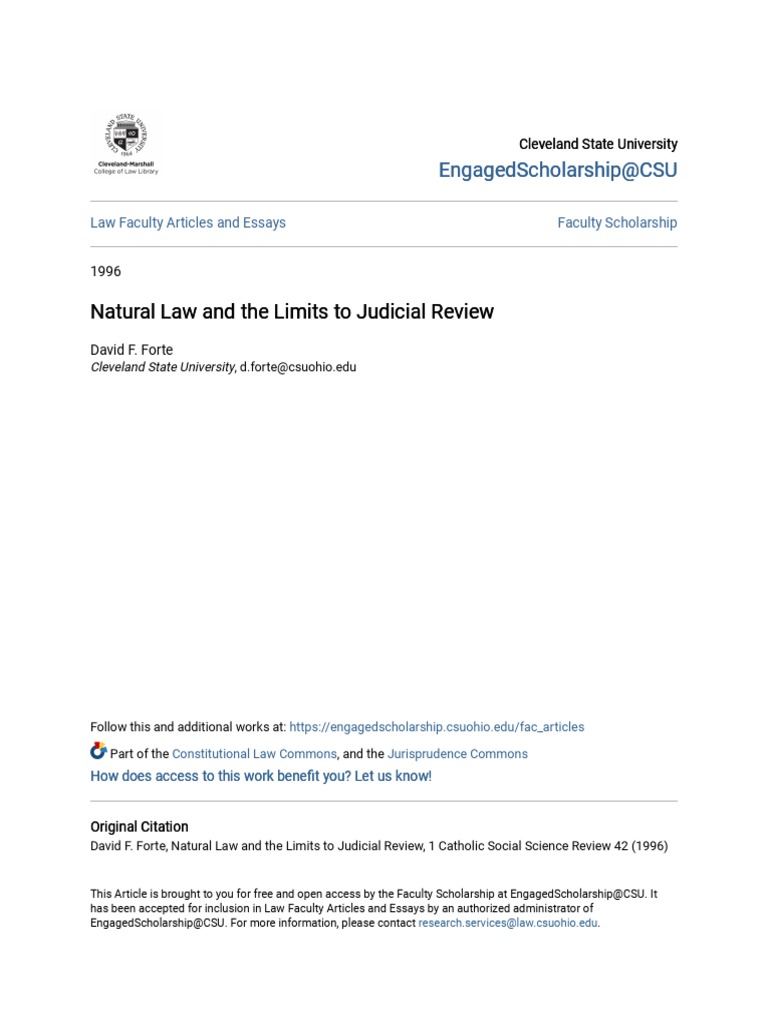 Natural Law and The Limits To Judicial Review | PDF | Positivism | Natural Law